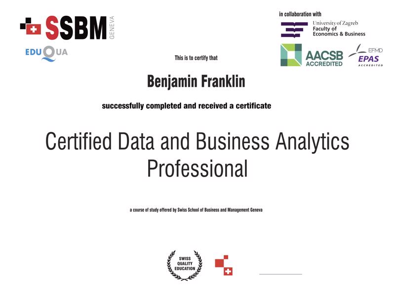 Certified Data and Business Analytics Professional - Swiss School of ...