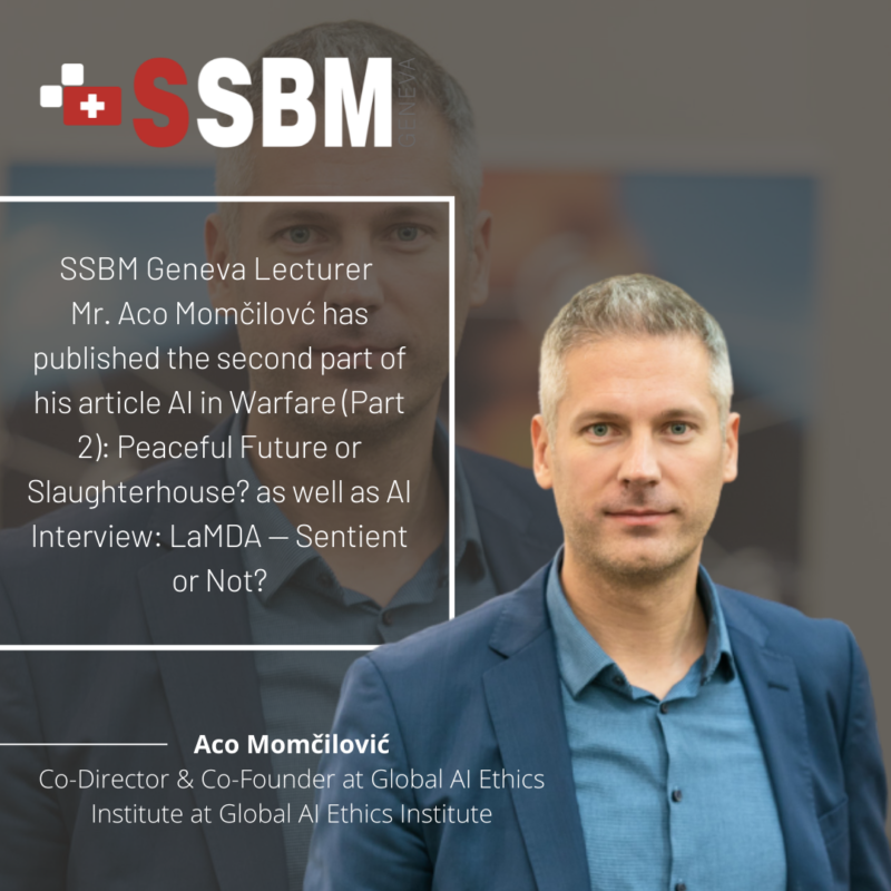 SSBM Geneva and VSS lecturer Aco Momcilovic has published the second ...